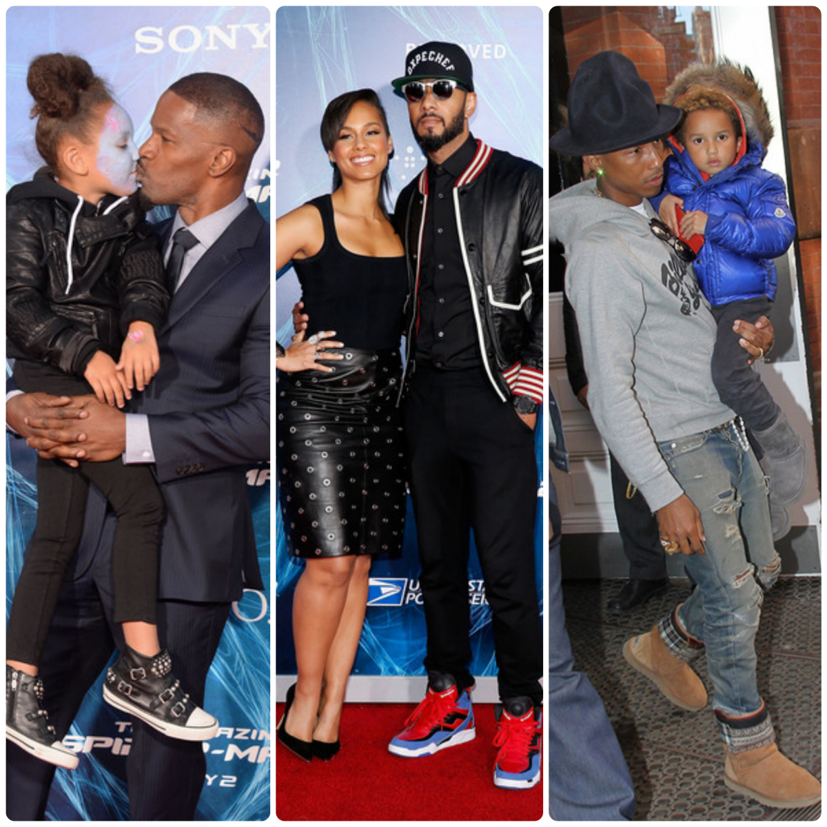 Jamie Foxx, Pharrell Williams, Alicia Keys et Swizz Beatz à l’avant ...